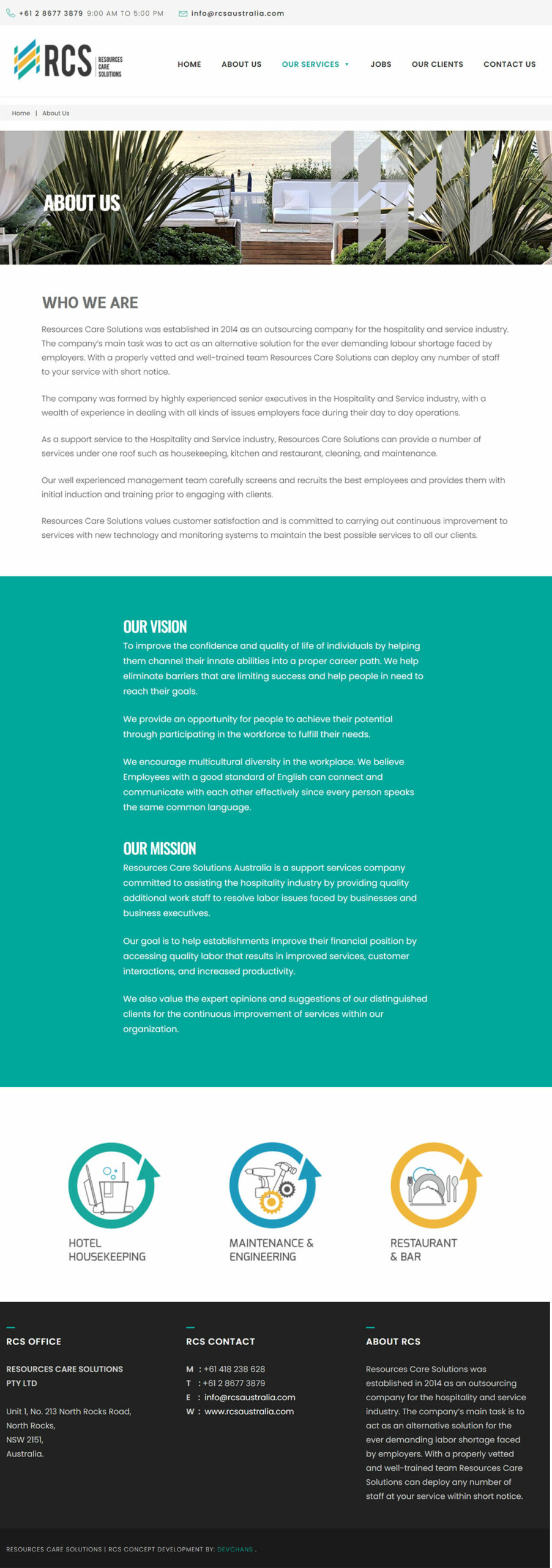 RCS - Resources Care Solutions - DEVCHANS | Australian IT & Advertising ...